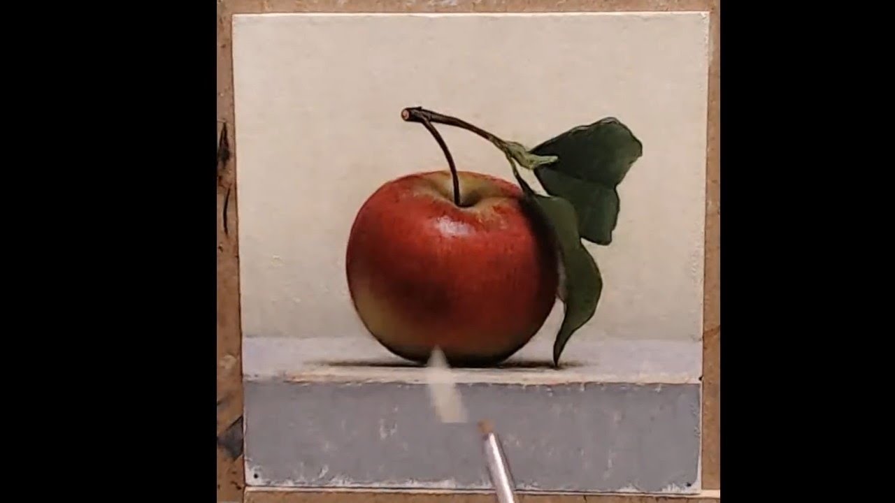 Oil paint 3d Apple painting - YouTube
