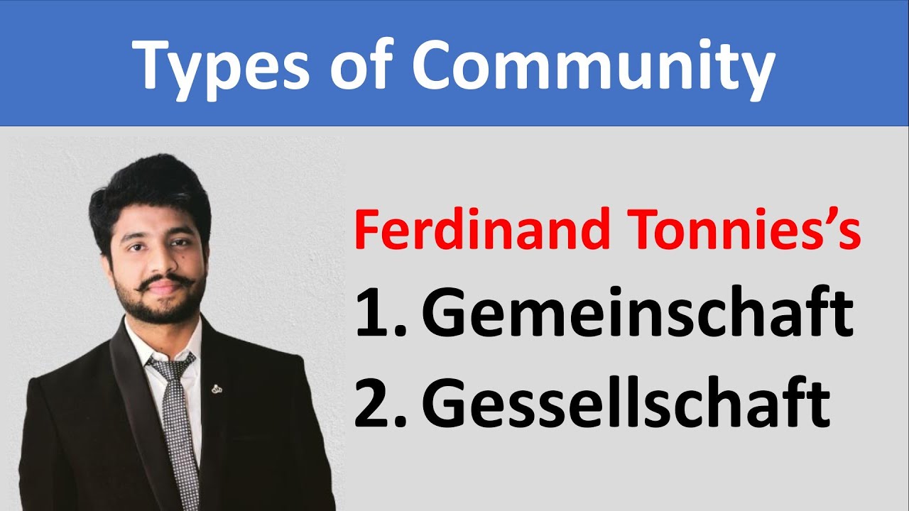 Community types of communities Gemeinschaft Gessellschaft Ferdinand ...