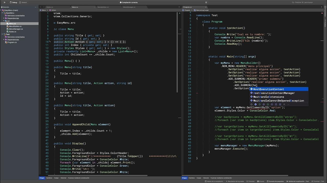 Crear menú de consola fácil y rápido (C#) - YouTube