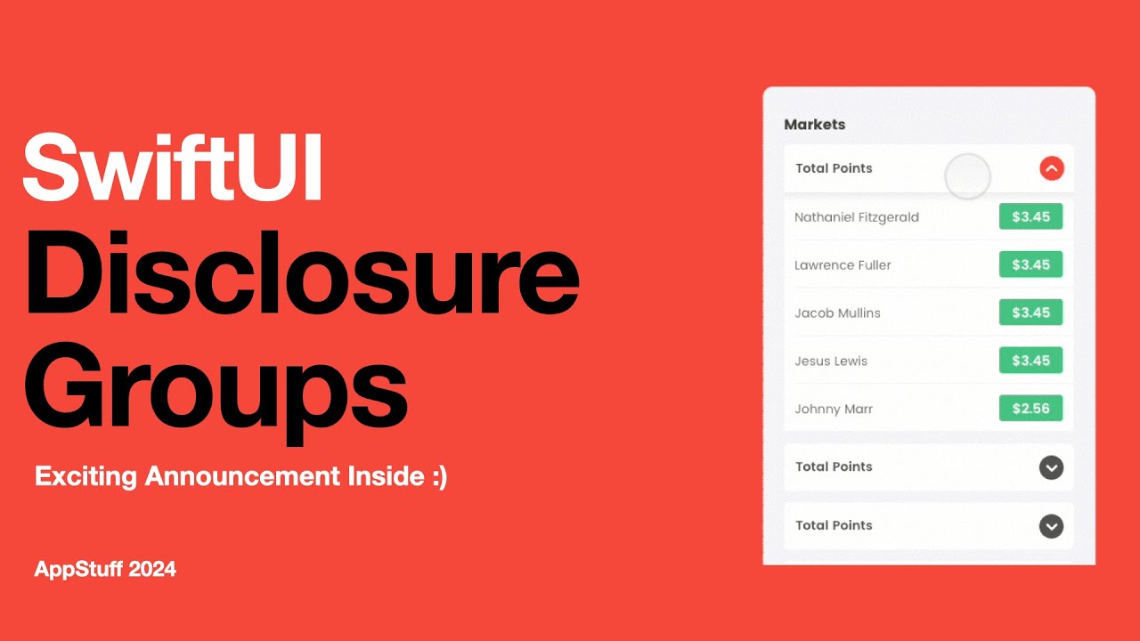 SwiftUI Disclosure Groups + Exciting Announcement!! - YouTube