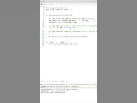 Wake on Lan python script #shorts - YouTube