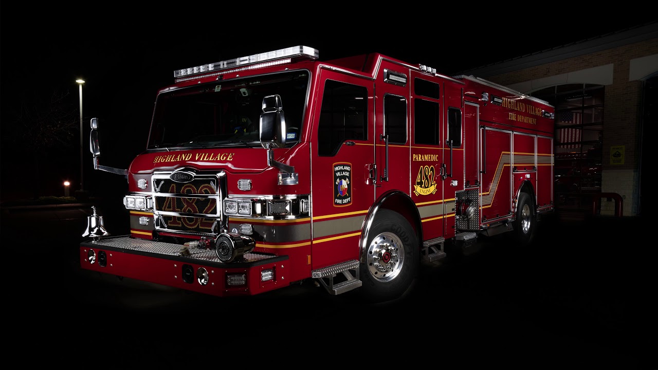 Highland Village Fire Department Engine 482 Lightpainting - YouTube