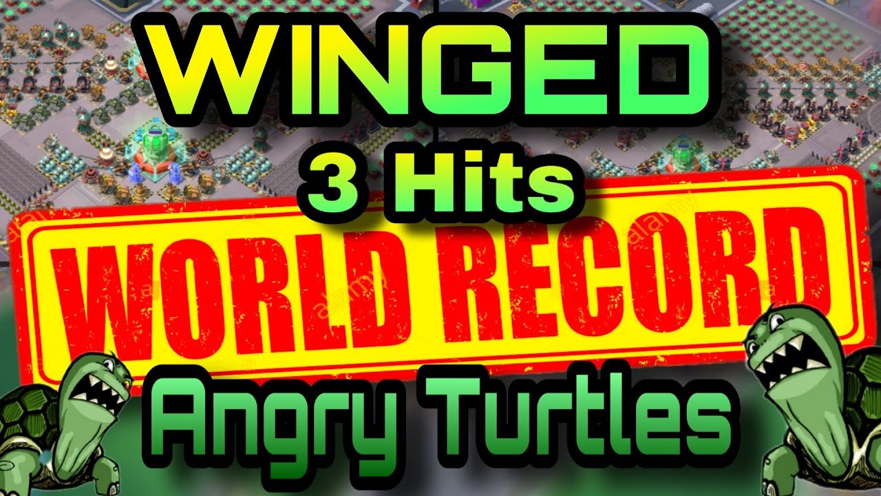 Winged in 3 Hits - WORLD RECORD x2 - Angry Turtles - Boom Beach - YouTube