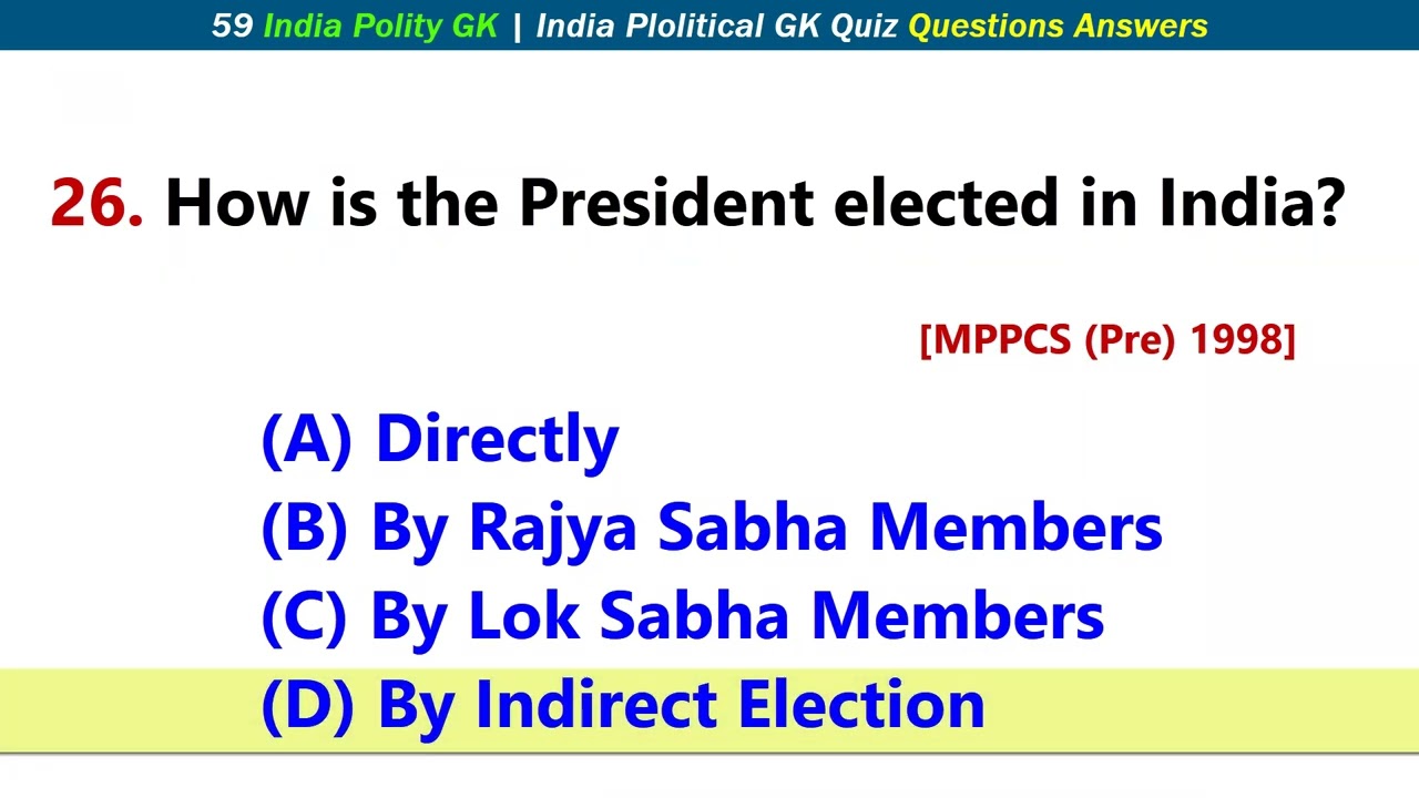 59 India Polity GK Questions and Answers | Indian Political GK ...