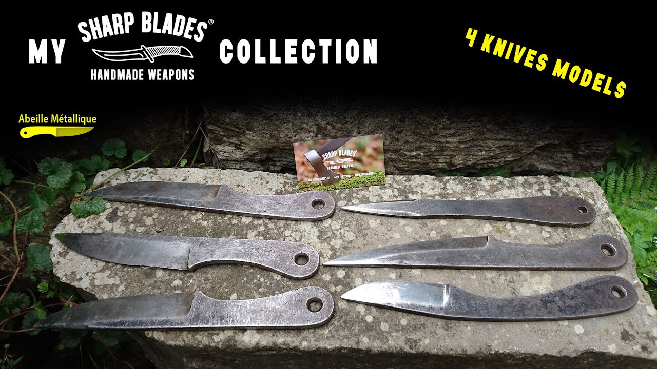 My Sharp Blades - 4 knives models - Instinctive throwing - YouTube