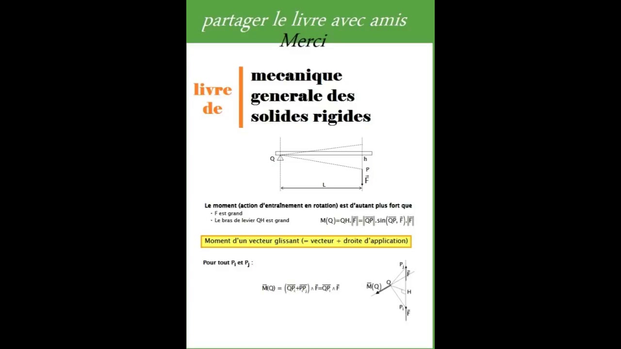 mecanique generale des solides rigides pdf - YouTube