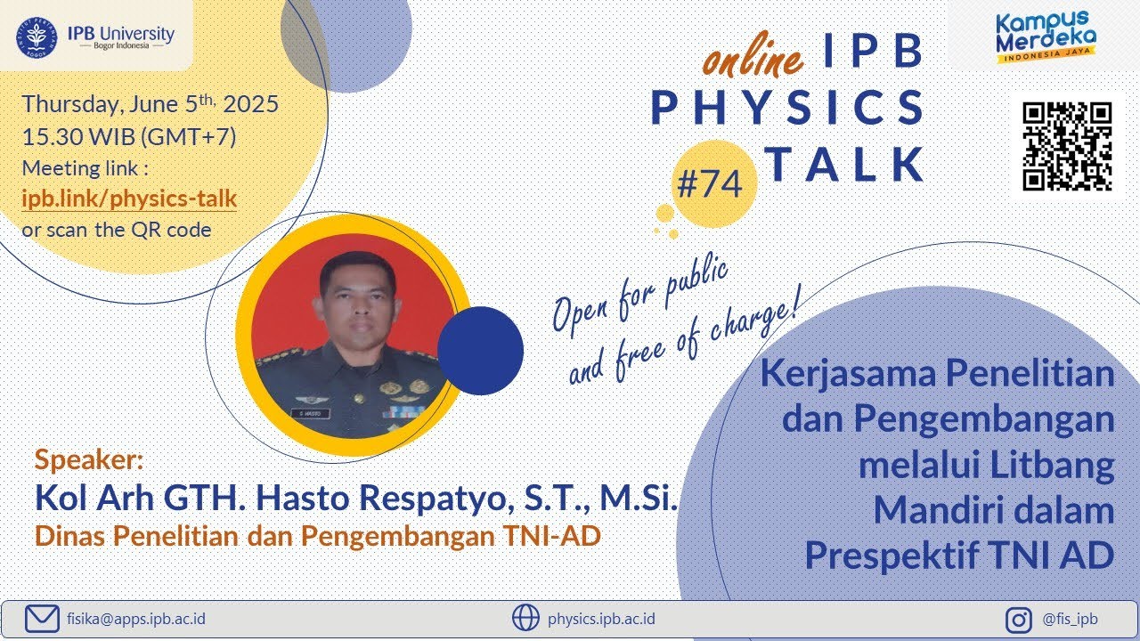 IPB PHYSICS TALK : Kol Arh GTH. Hasto Respatyo, S.T., M.Si. - YouTube