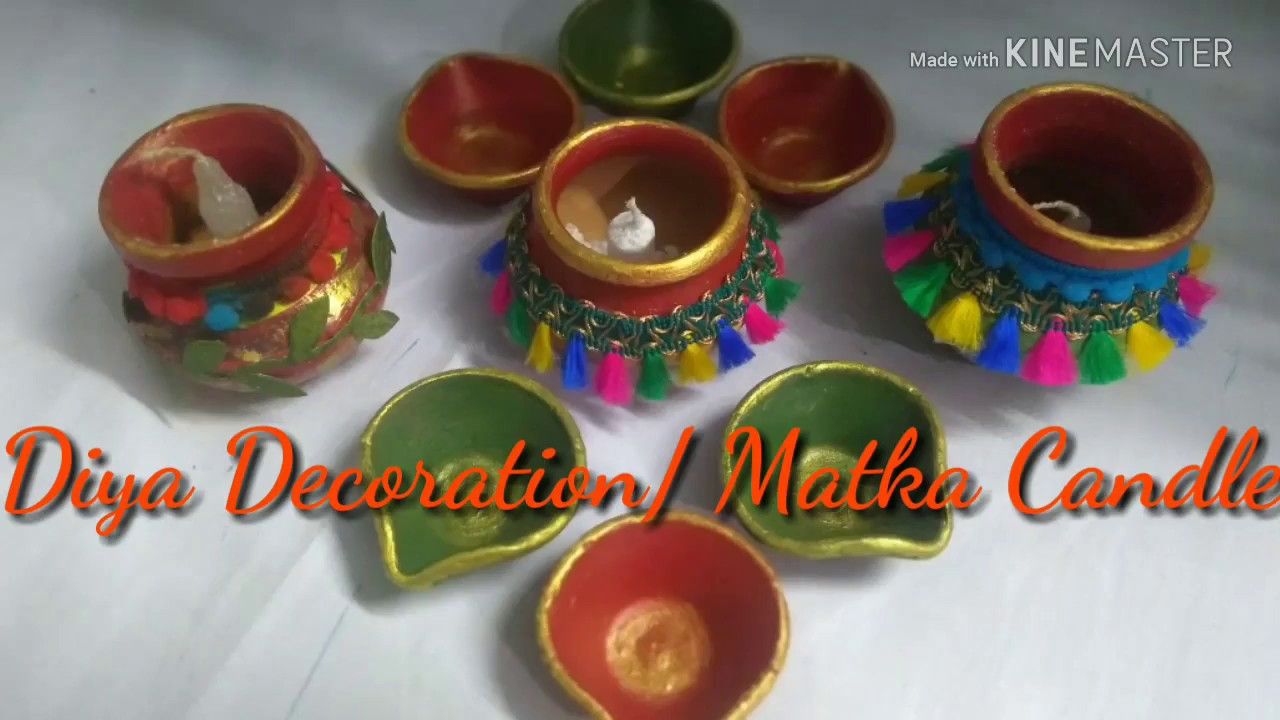 How to decorate/paint diya/ matka candles for Diwali ___Diwali ...