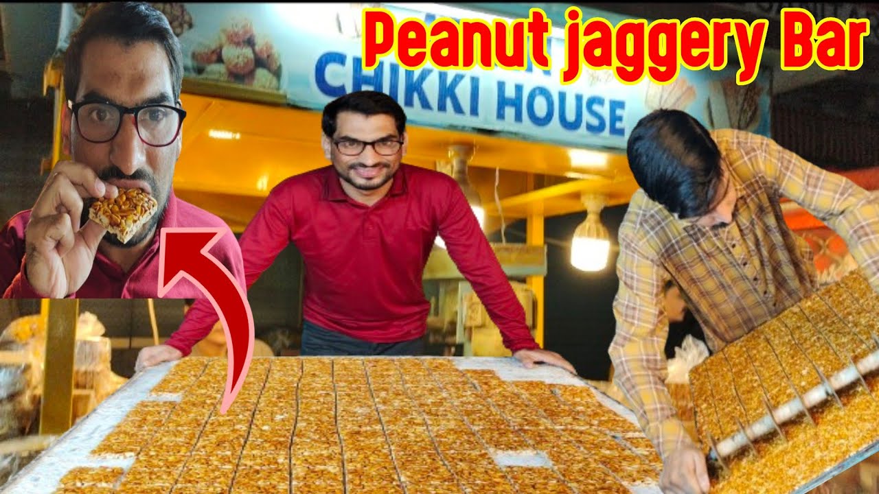 COMPLETE Peanut Chikki Making PROCESS | Jaggery Bar | Sweet Snacks ...