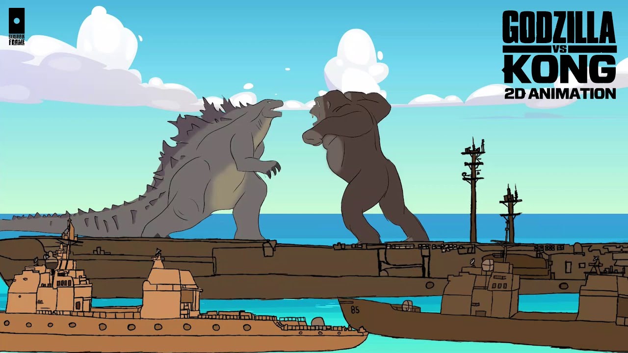 Godzilla Vs Kong - Ocean Battle 2D Animation | Legendary | Warner Bros ...