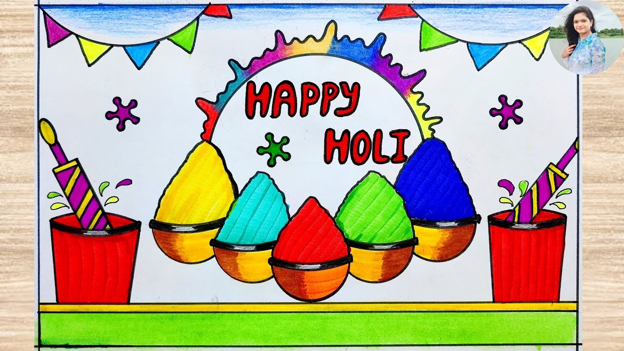 Create a BEAUTIFUL Holi Drawing in 2025 with Easy Steps / Holi Festival ...