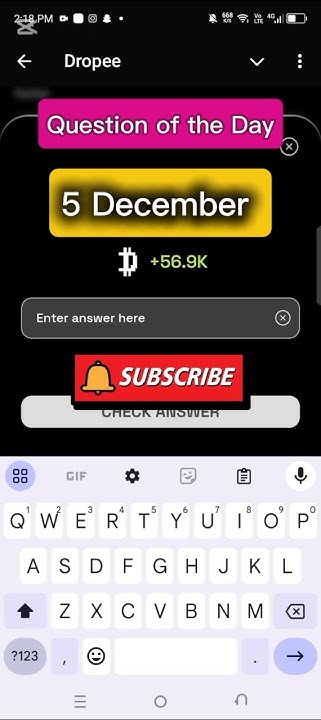 05 December dropee question of the day | dropee game daily task | dropee code solved - YouTube