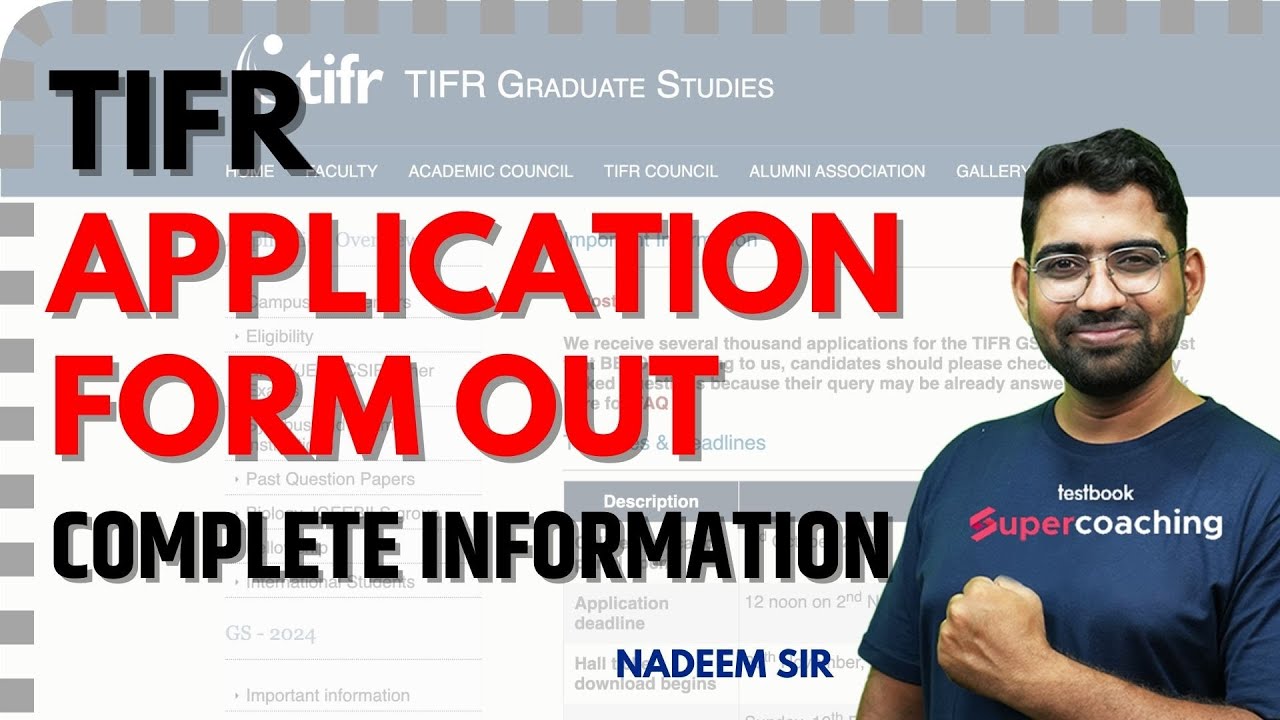 TIFR GS 2024 Official Update | TIFR Application Form Out | How to Fill ...