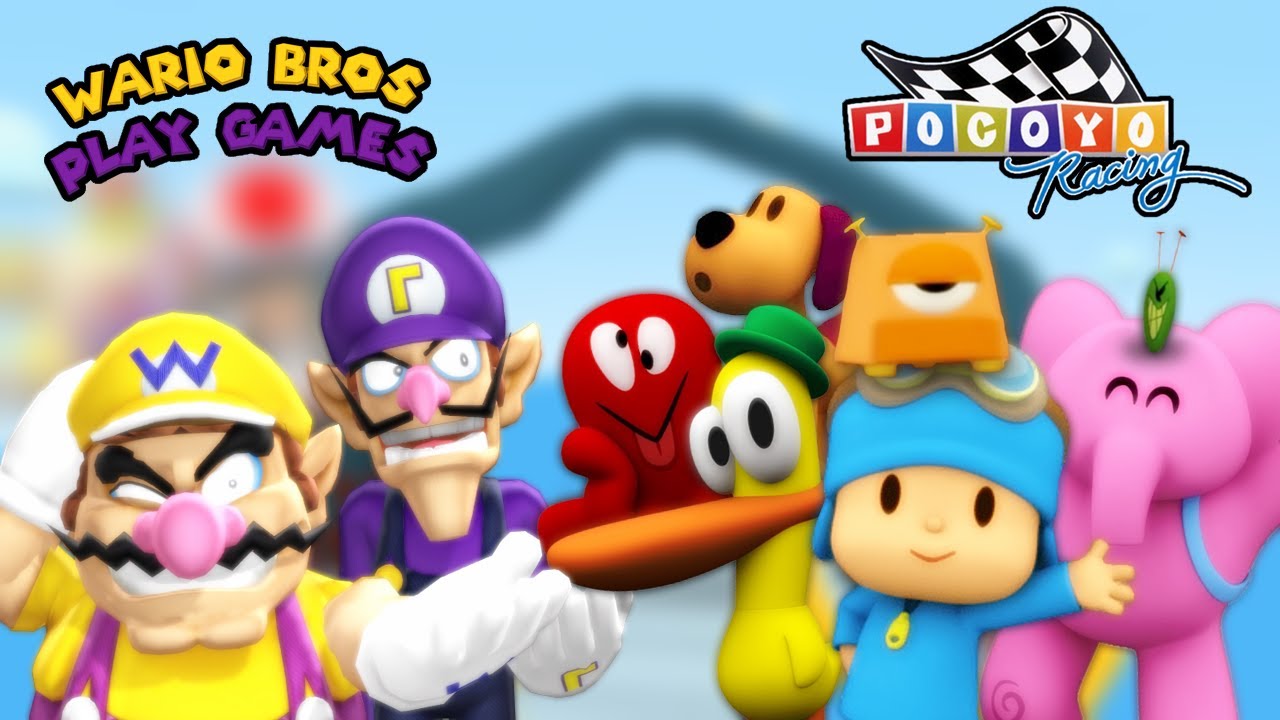Wario Bros Play Games: Pocoyo Racing (Wii) #3 - YouTube