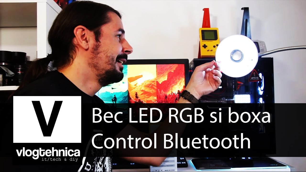 Bec cu led RGB si boxa BlueTooth - unboxing si teste - YouTube