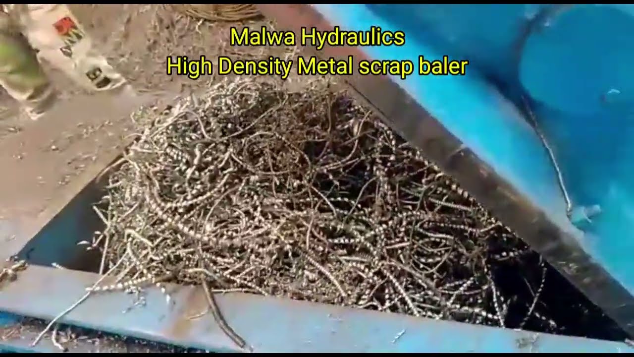 High Density Metal Scrap Baler - YouTube
