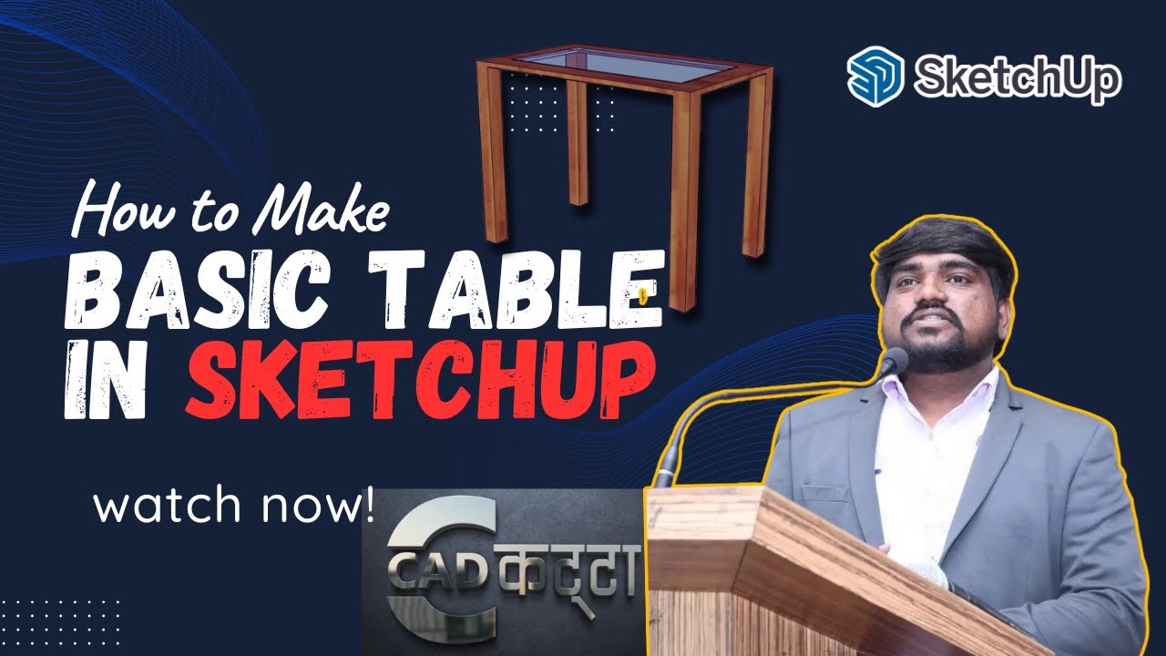 How to Make a Table in SketchUp | Beginners Tutorial Using Rectangle ...