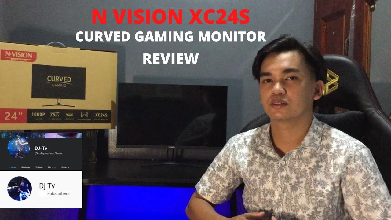 N VISION CURVED XC24S GAMING MONITOR REVIEW | Dj Tv - YouTube