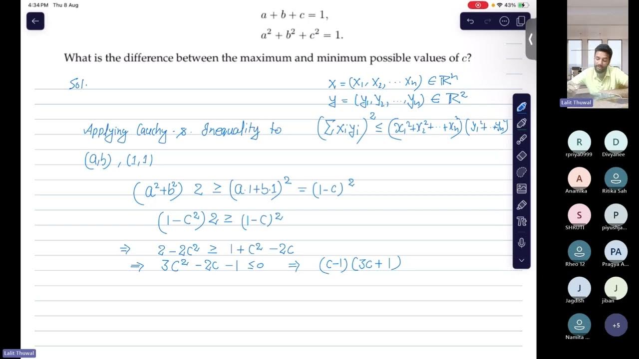 NBHM 2024 | Question 11 Solution – Maximum and Minimum Values of c - YouTube