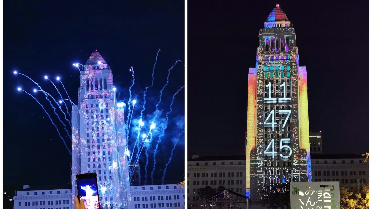 Grand Park Los Angeles New Years Countdown 2020 - YouTube