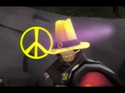 TF2 Unusual - Circling Peace Sign Carouser's Capotain - HD - YouTube