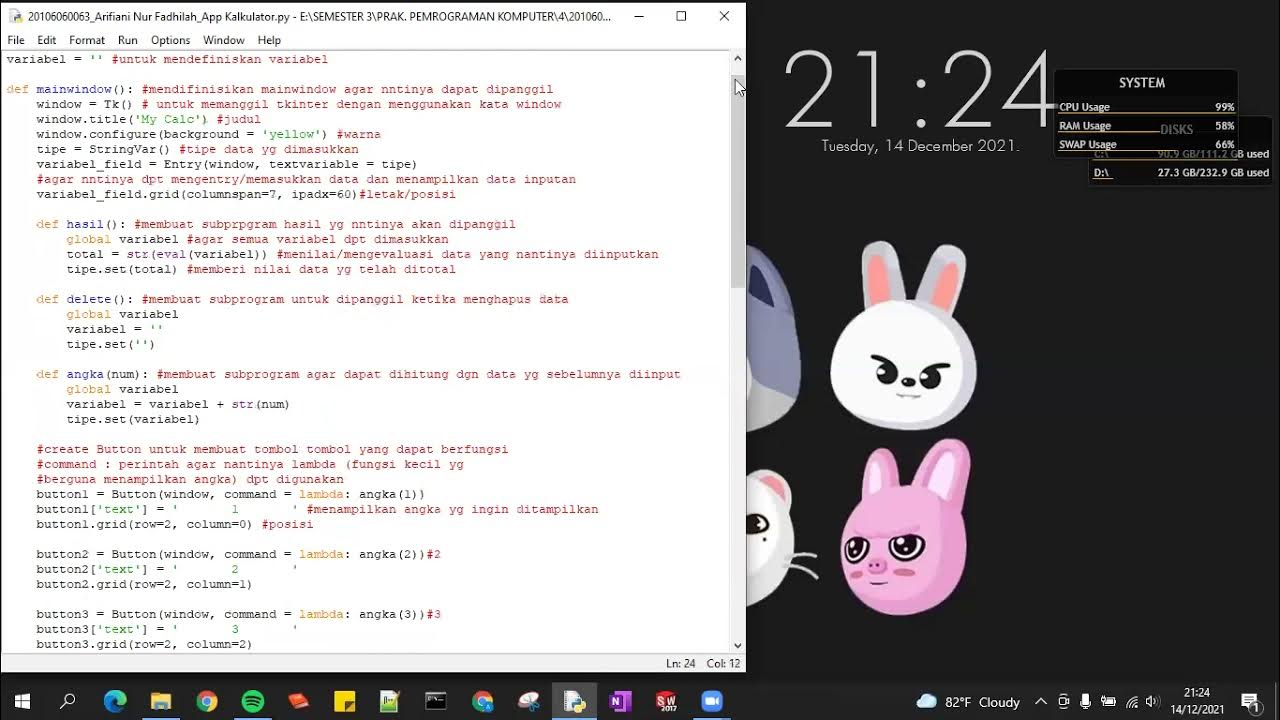 Pembuatan Kalkulator menggunakan tkinter di python - YouTube
