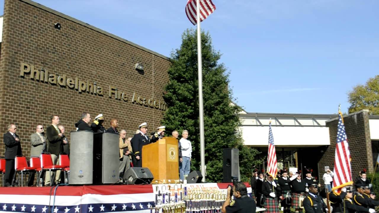 Battalion Chief John Grillone sings star spangle b - YouTube
