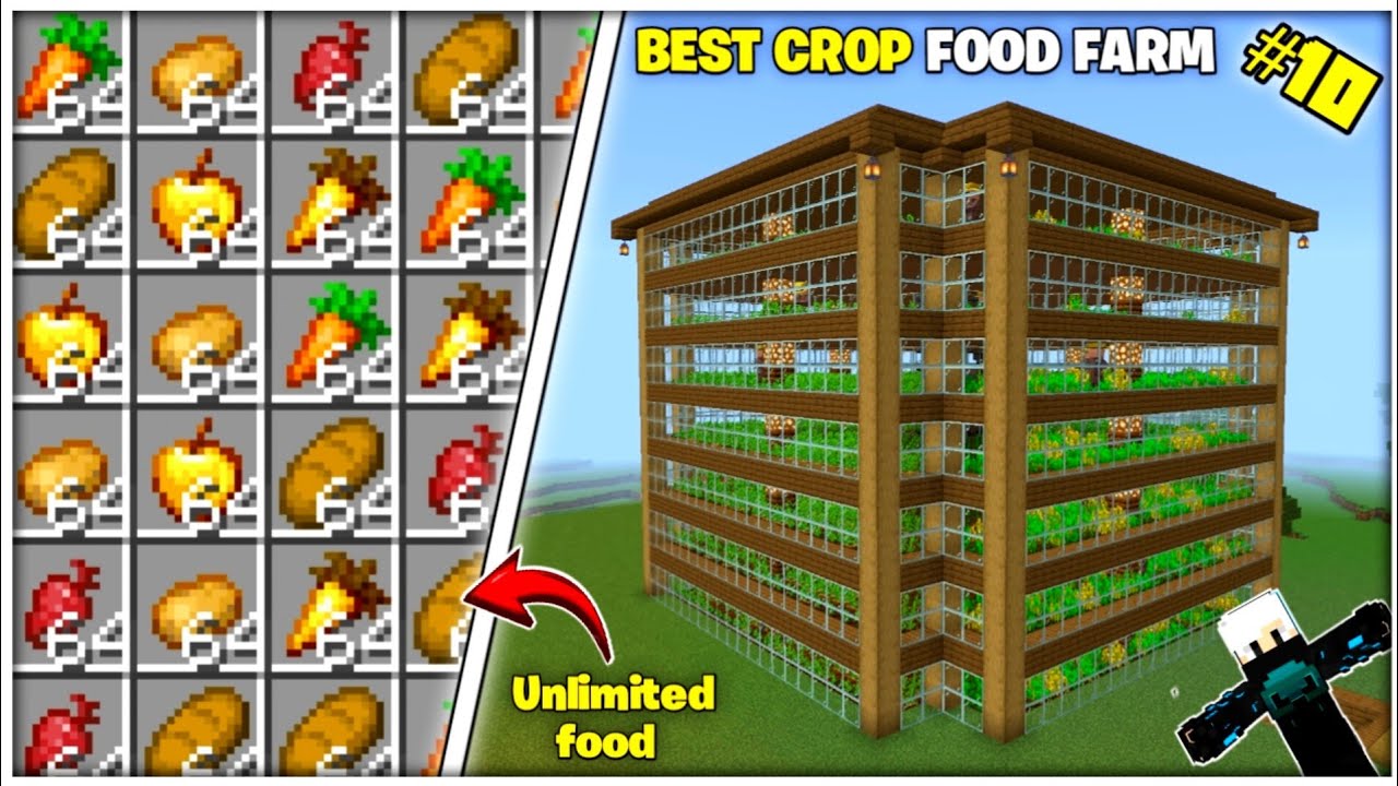 I MADE A SUPER FAST FOOD FARM IN MCPE EP-10🔥| Minecraft Pocket Edition ...