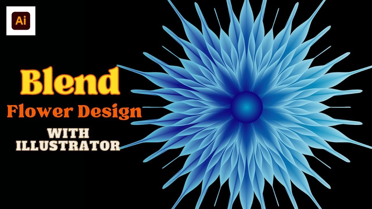 Blend Flower Design with Illustrator l Adobe Illustrator Tutorial - YouTube