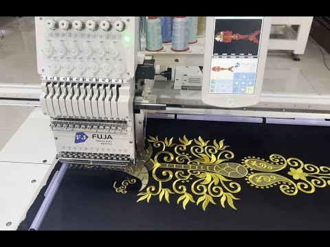 FUJA Single Head Flat Embroidery Machine, 500*1200mm Work Area - YouTube