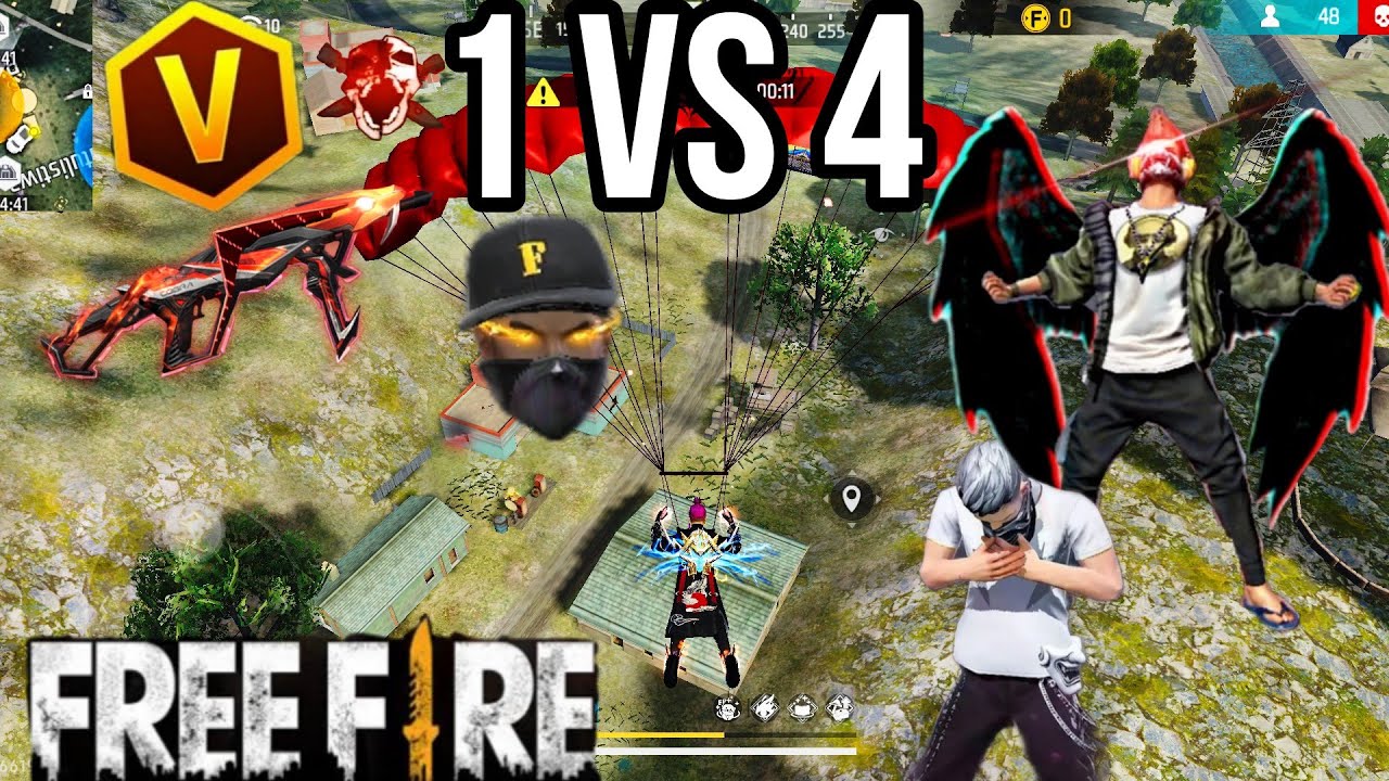 Free fire game playing video. Gaming video ff 1 Vs 4 Game play video ...