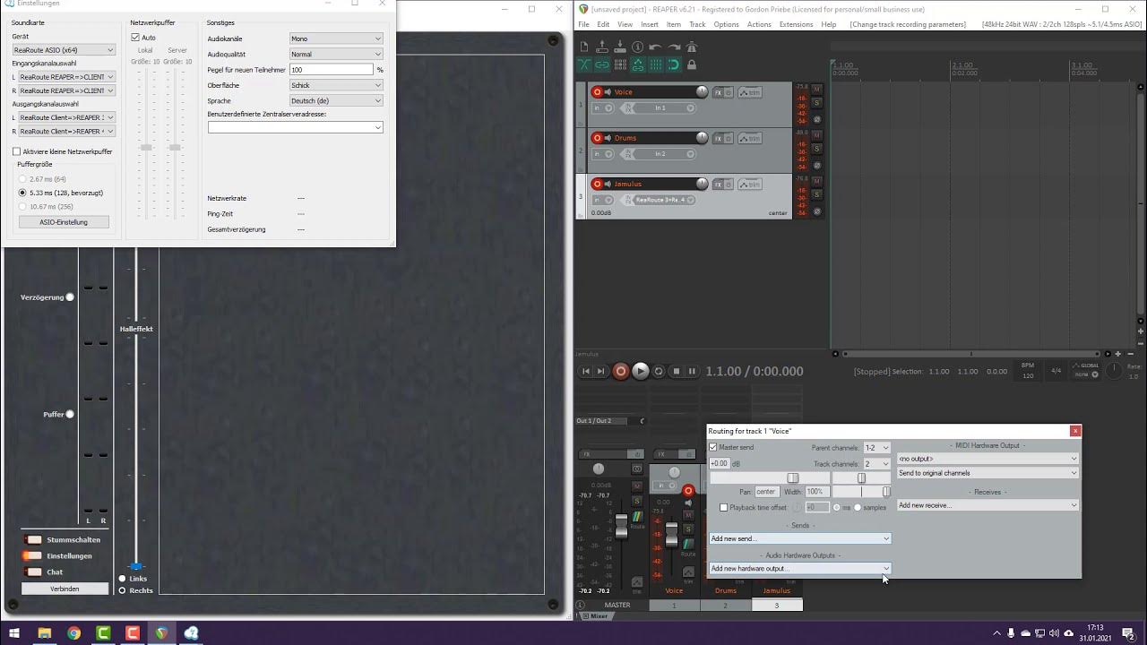 Online Bandprobe mit Jamulus und Reaper - YouTube