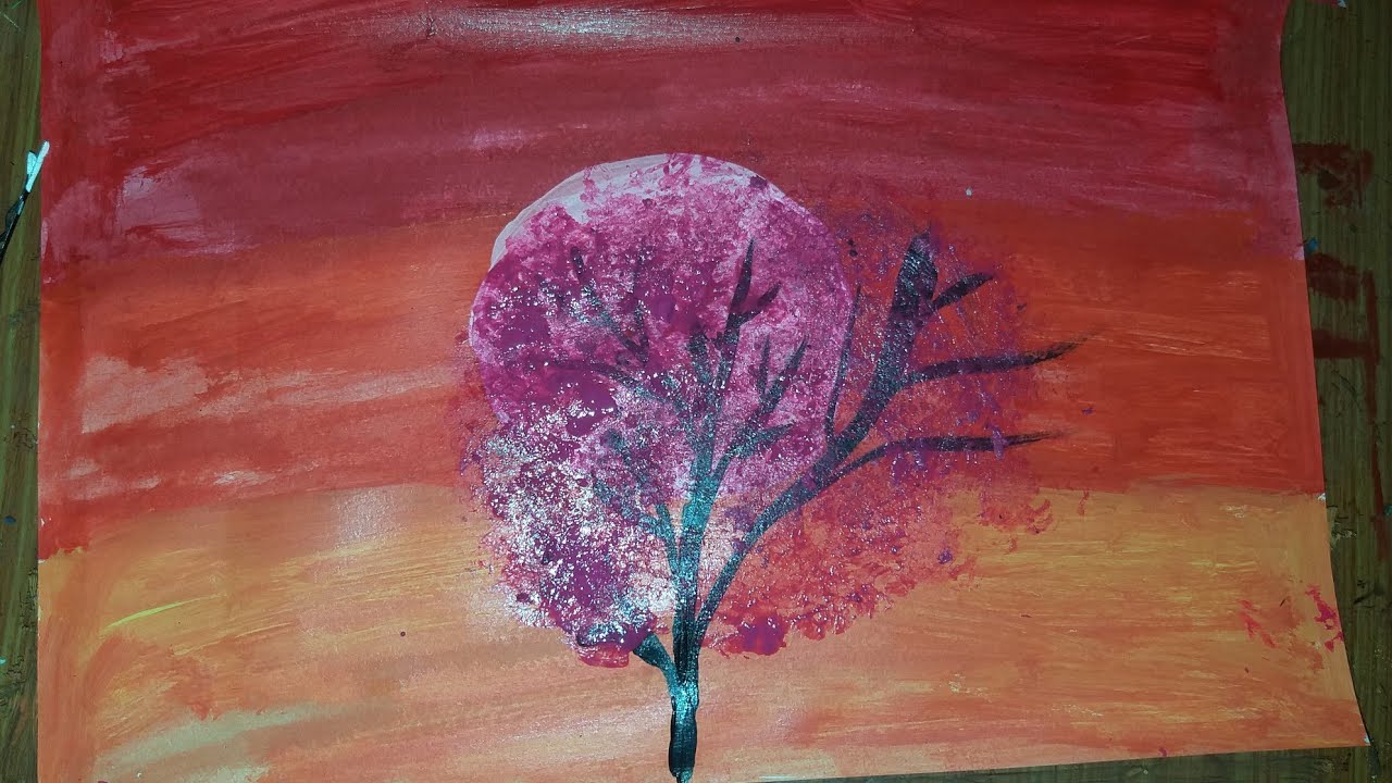 how to paint a spring season in tamil | spring season painting in tamil ...