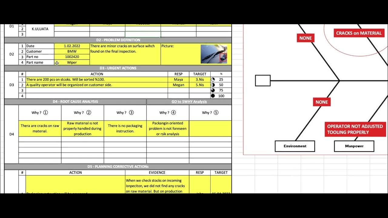 8D Problem Solving Method / EXAMPLE 1 (Part1) - YouTube