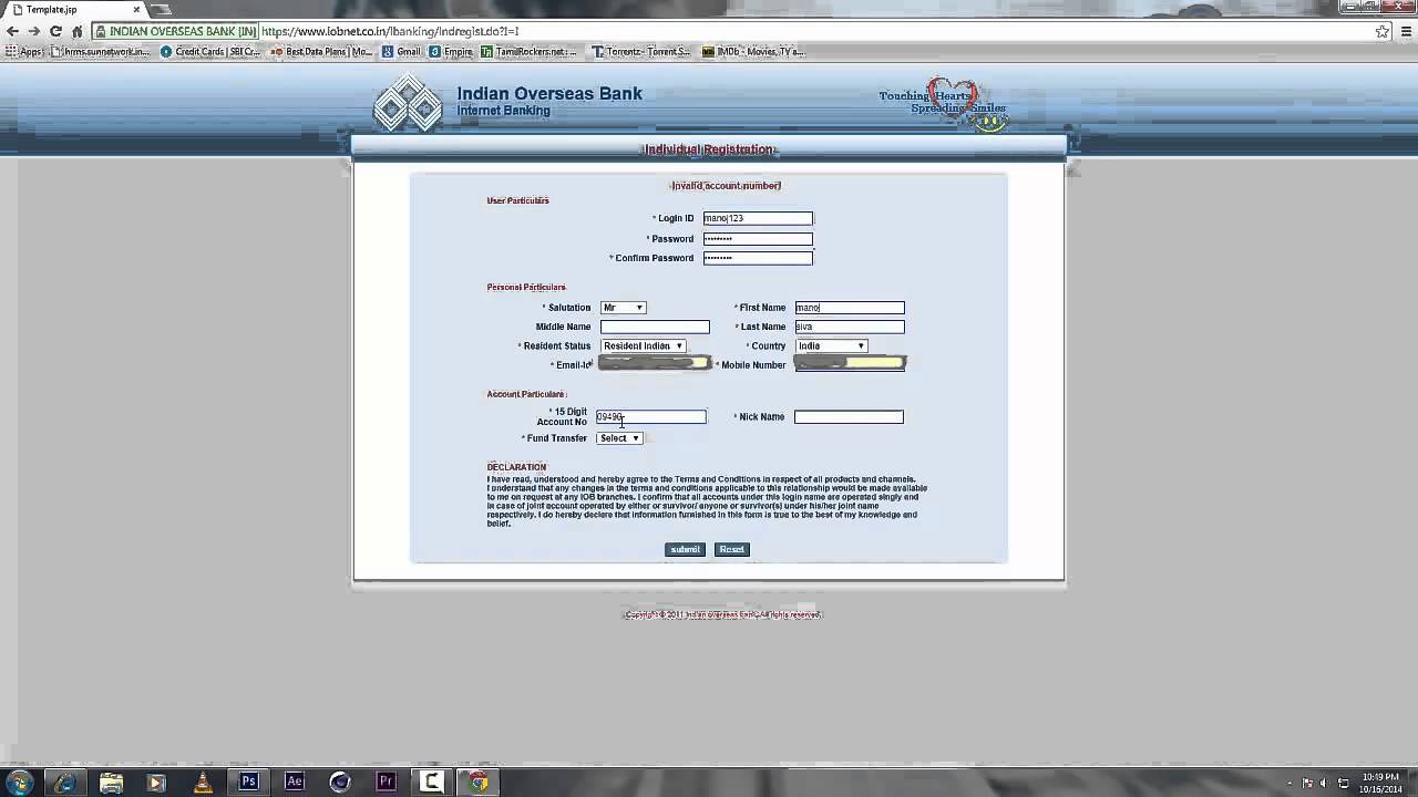 Create IOB Internet Banking Account Online for First Time Tamil - YouTube