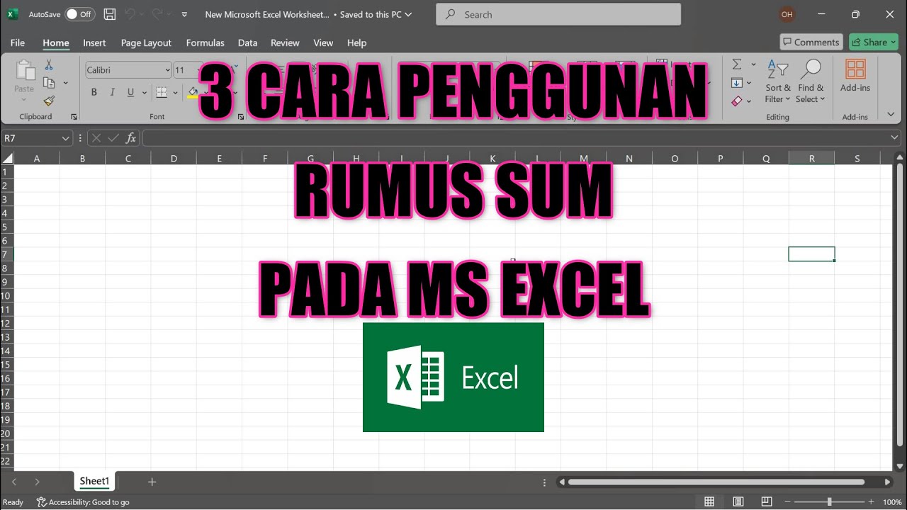 tutorial belajar 3 rumus SUM di Microsoft Excel - YouTube