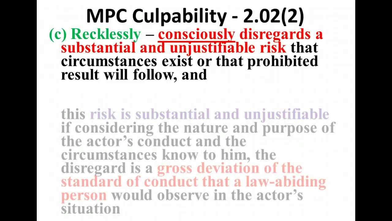 Criminal Law Guttenberg VP 4 Culpability - YouTube