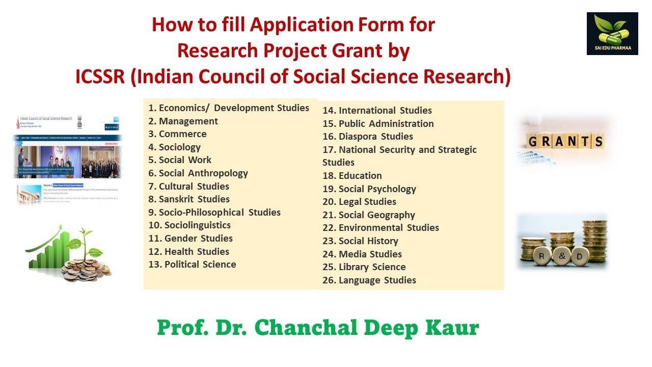 Research Project Grant by ICSSR (Indian Council of Social Science ...