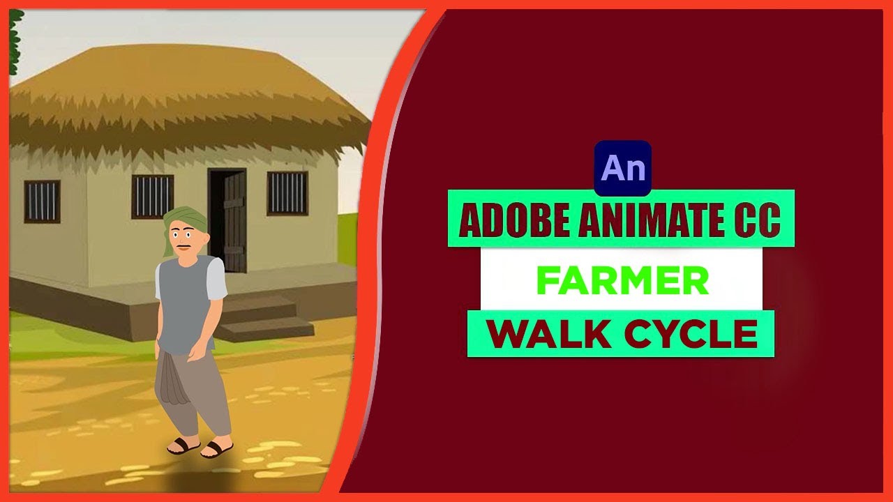Farmer Walk Cycle || 2D Animation || Animate CC #animation - YouTube
