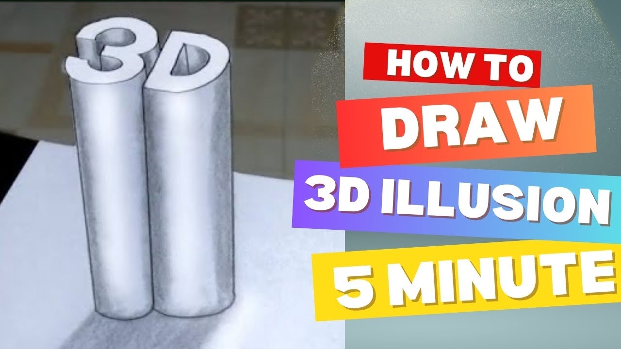 How To Draw 3D | Easy 3D drawing on paper for beginners - YouTube