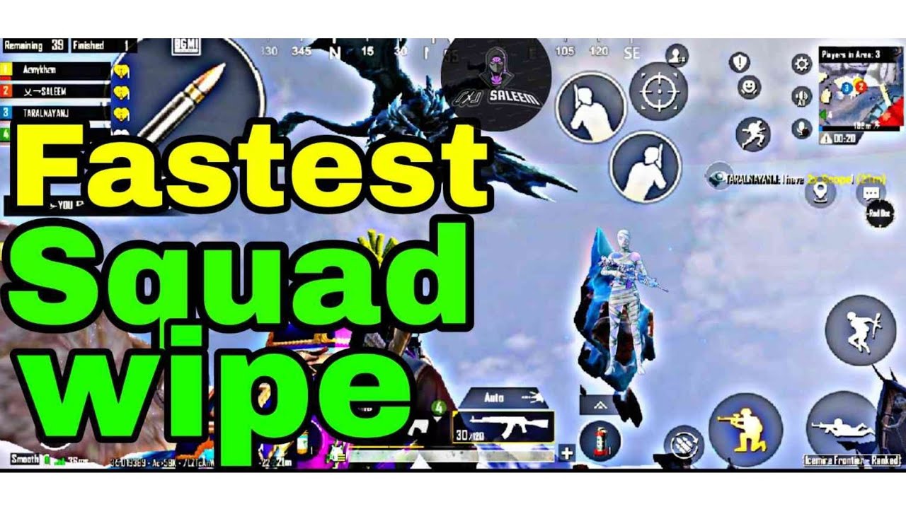 Fastest Squad wipe 🔥 1 v 4 Clutch solo v Squad Rush gameplay - YouTube