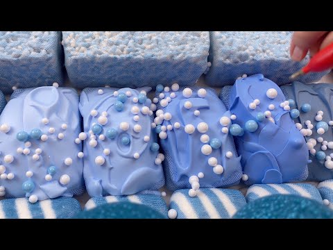 Reverse ASMR | Blue Bliss: Slime, Soap Pressing & Foam Sounds | 4K