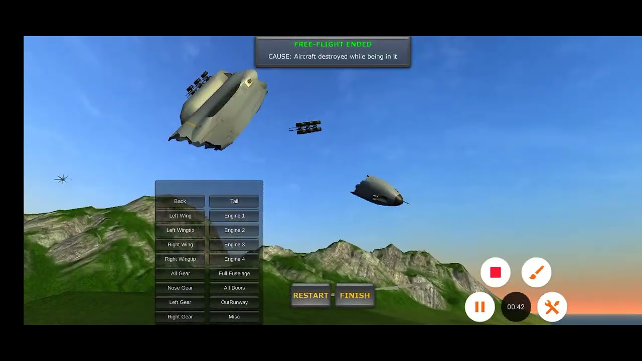 Crashes in turboprop flight simulator damage panel mod - YouTube