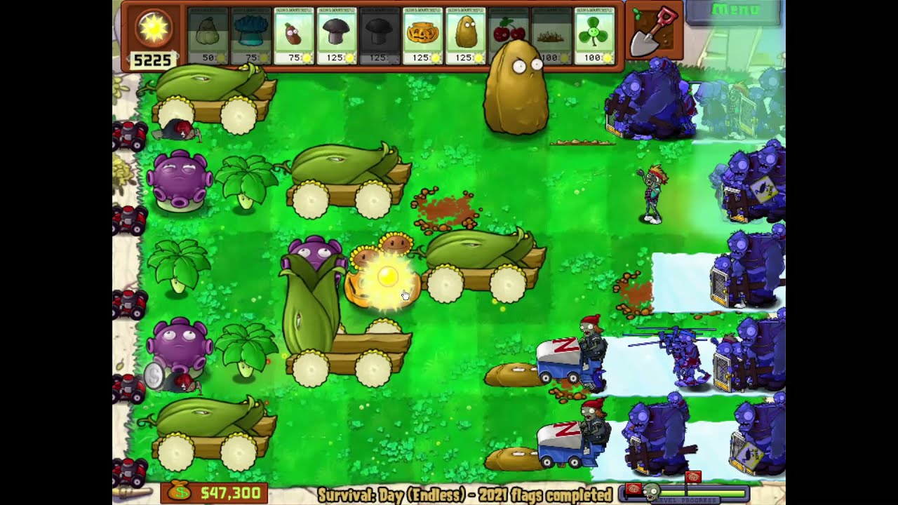 Big Trouble Little Zombie 5-cob | PvZ Survival Day Endless - YouTube