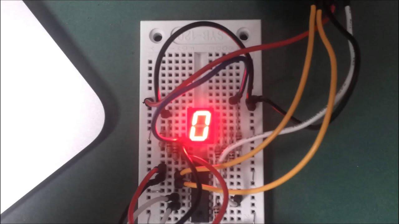 Decimal Counter With 7 Segment Led Display Using Pic16f84a カウンタ回路 Youtube