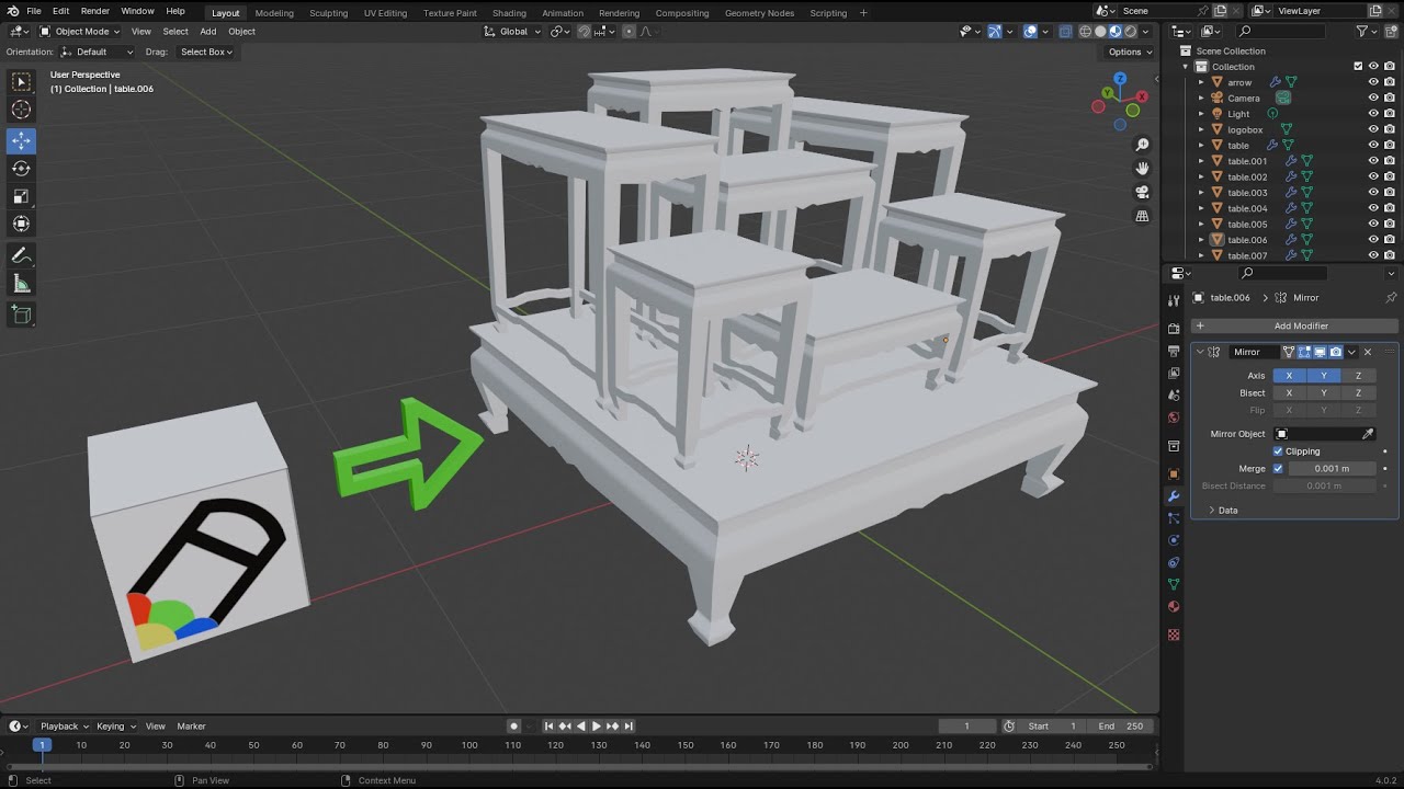 ฺBlender Animate 3d : Model EP-148.b : Set of altar table ...