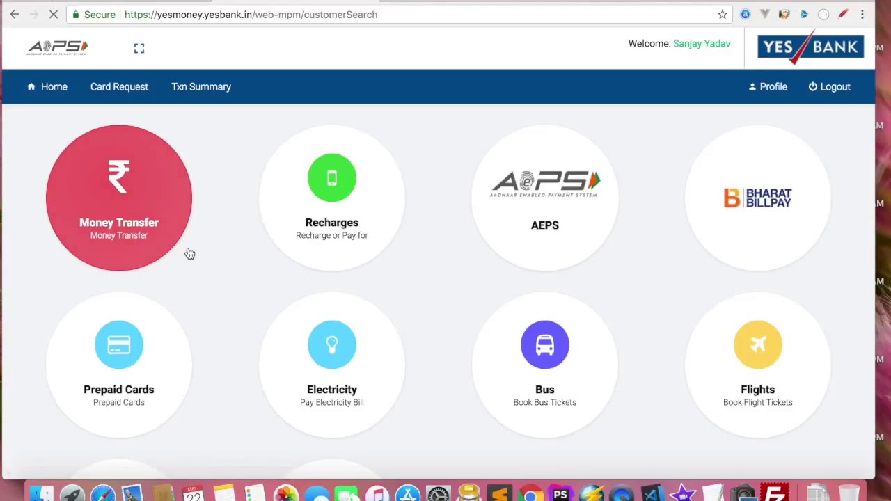 AEPS, Aadhar Payment, Yes money AEPS, Yes Money Portal - YouTube