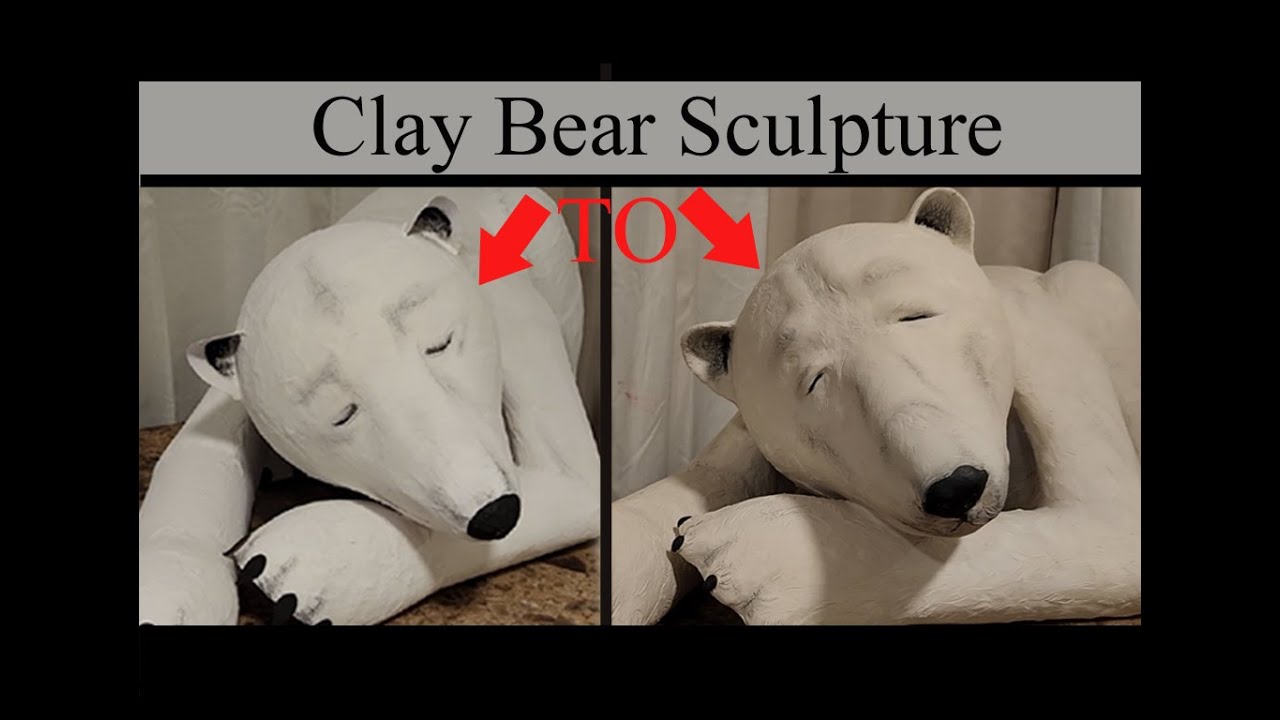 Clay Sculpture of Polar Bear - How to make a clay sculpture ...