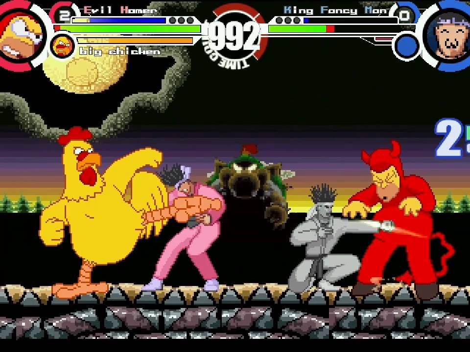 Mugen: Evil Homer & Chicken vs KFM Fancy Pants - YouTube