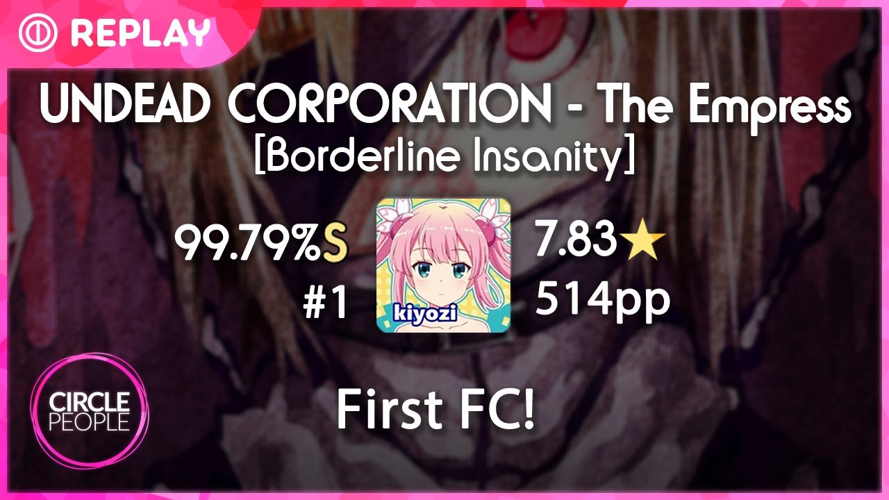 osu!taiko | kiyozi11 | UNDEAD CORPORATION - The Empress [Borderline Insanity] 99.79% 514pp | 1st ...